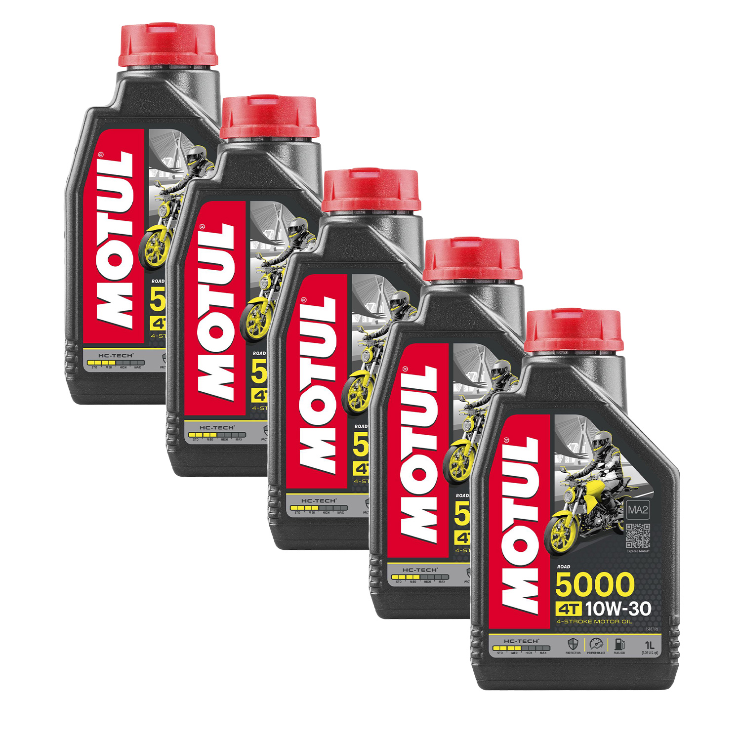 [Bundle] 5x Motul 5000 4T 10W-30 4-stroke engine oil with ...