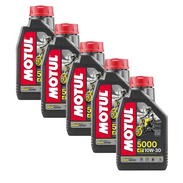 [Bundle] 5x Motul 5000 4T 10W-30 4-stroke engine oil with ...